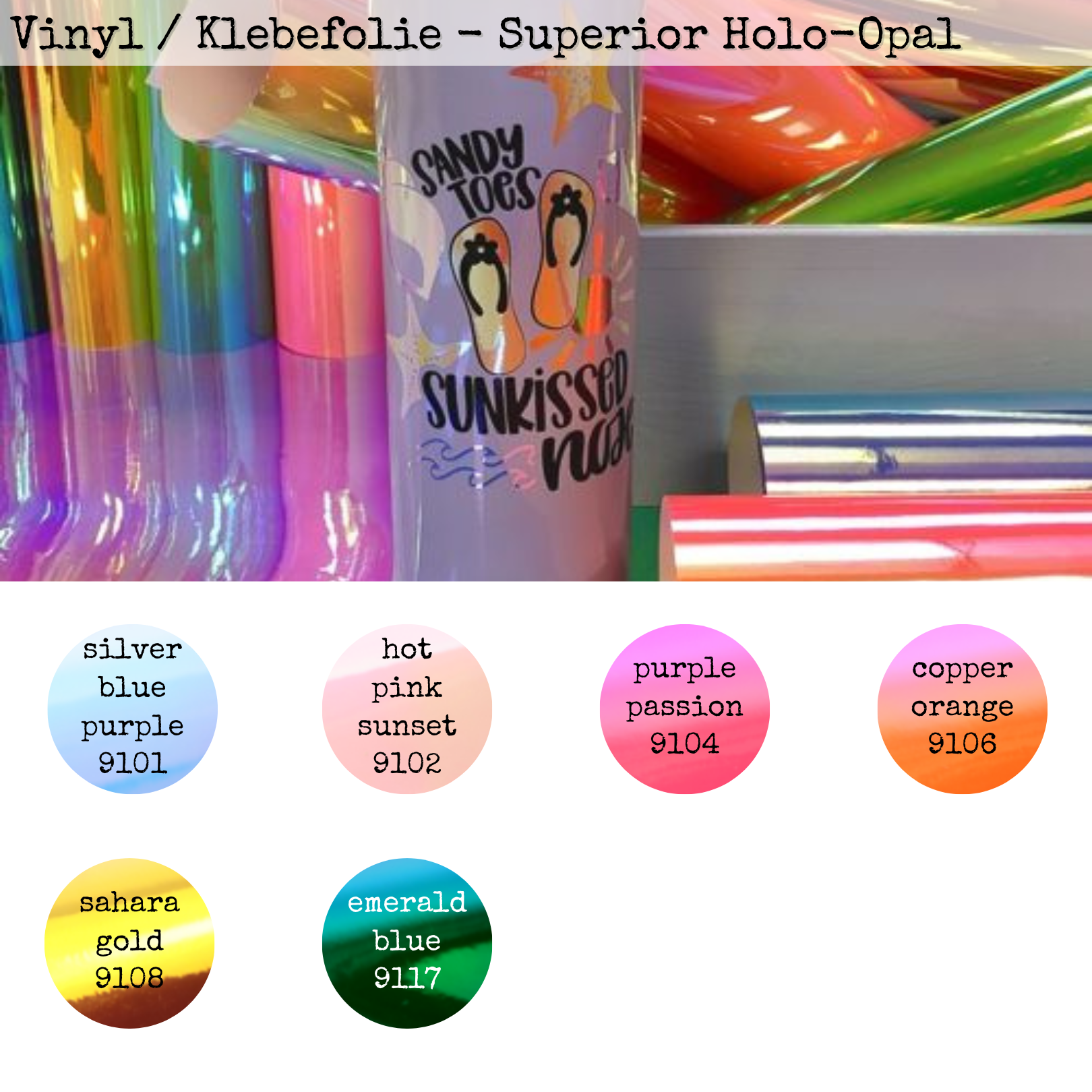 Vinyl / Klebefolie Superior Holo-Opal - littlefeet.ch